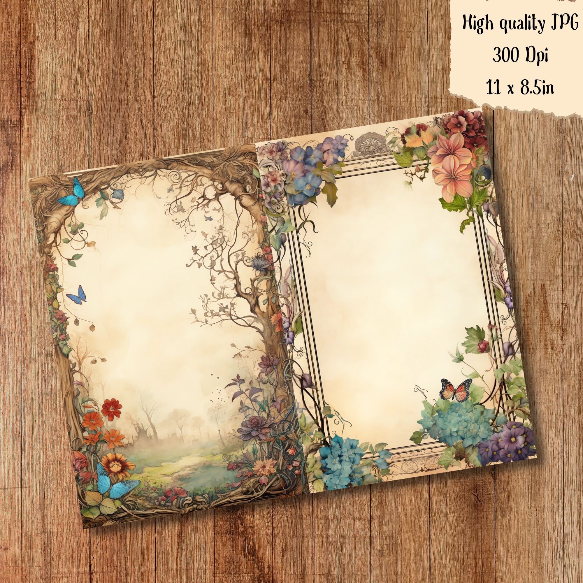 Fantasy Junk Journal Pages Magical Fairytale Journaling Paper ...