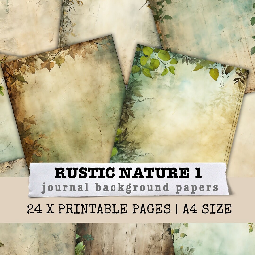 Rustic Nature Junk Journal Kit Flower Collage Sheet Background Paper ...