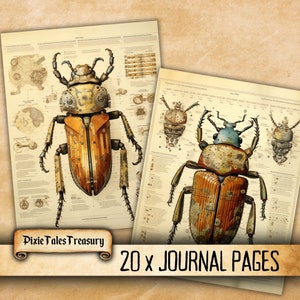 Insect Study Junk Journal Kit Collage Sheet Background Paper Mixed ...