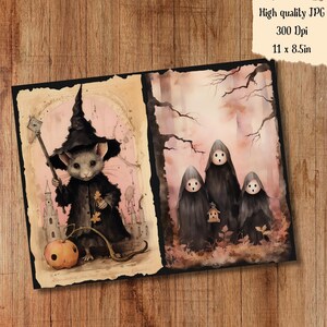 Vintage Halloween Junk Journal Pages Spooky Junk Journal Kit Printable ...