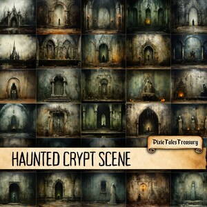 Haunted Crypt Scene Junk Journal Kit Halloween Goth Gothic Dark Spooky ...