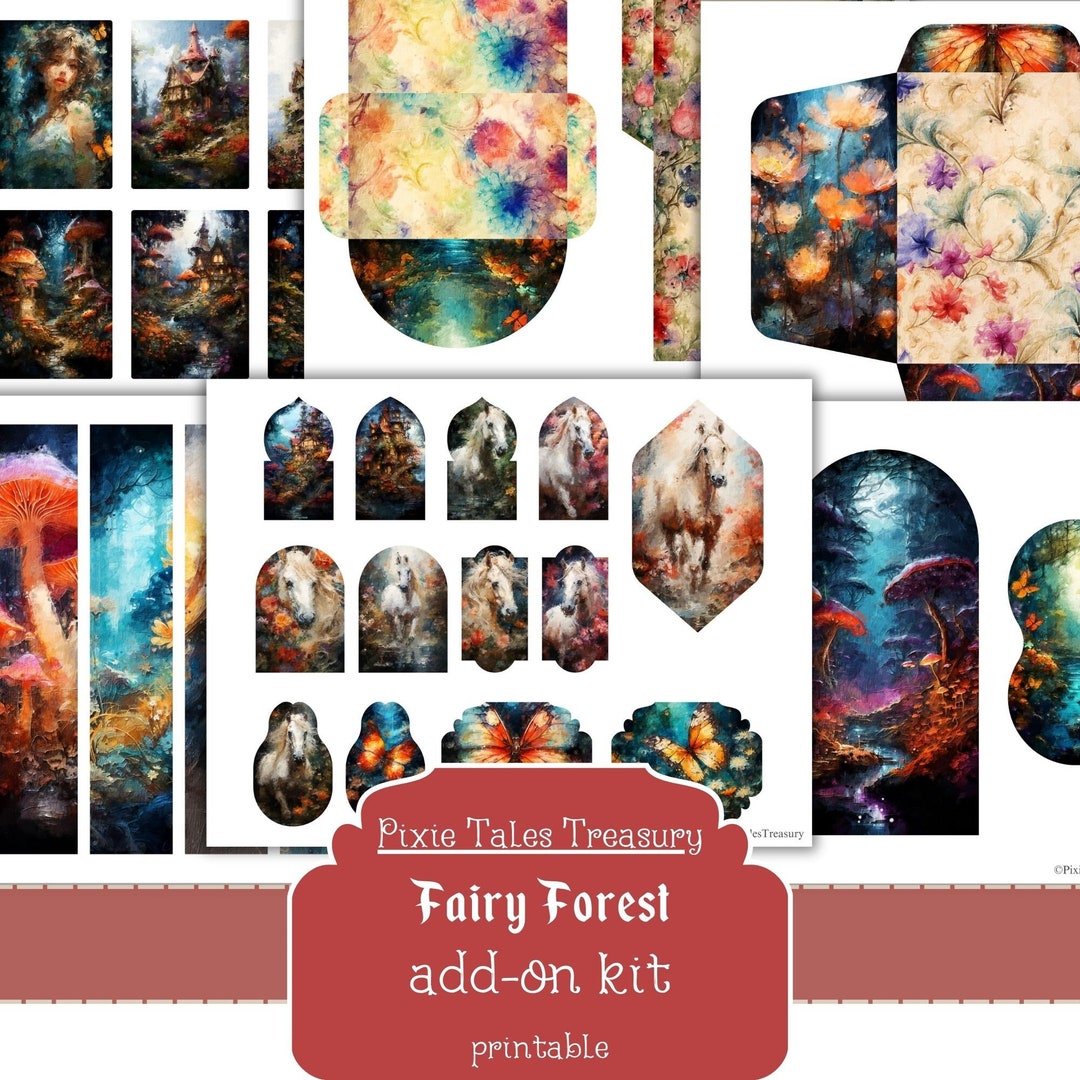 Dark Enchanted Forest ADDON Junk Journal Kit Textured Mixed Media ...