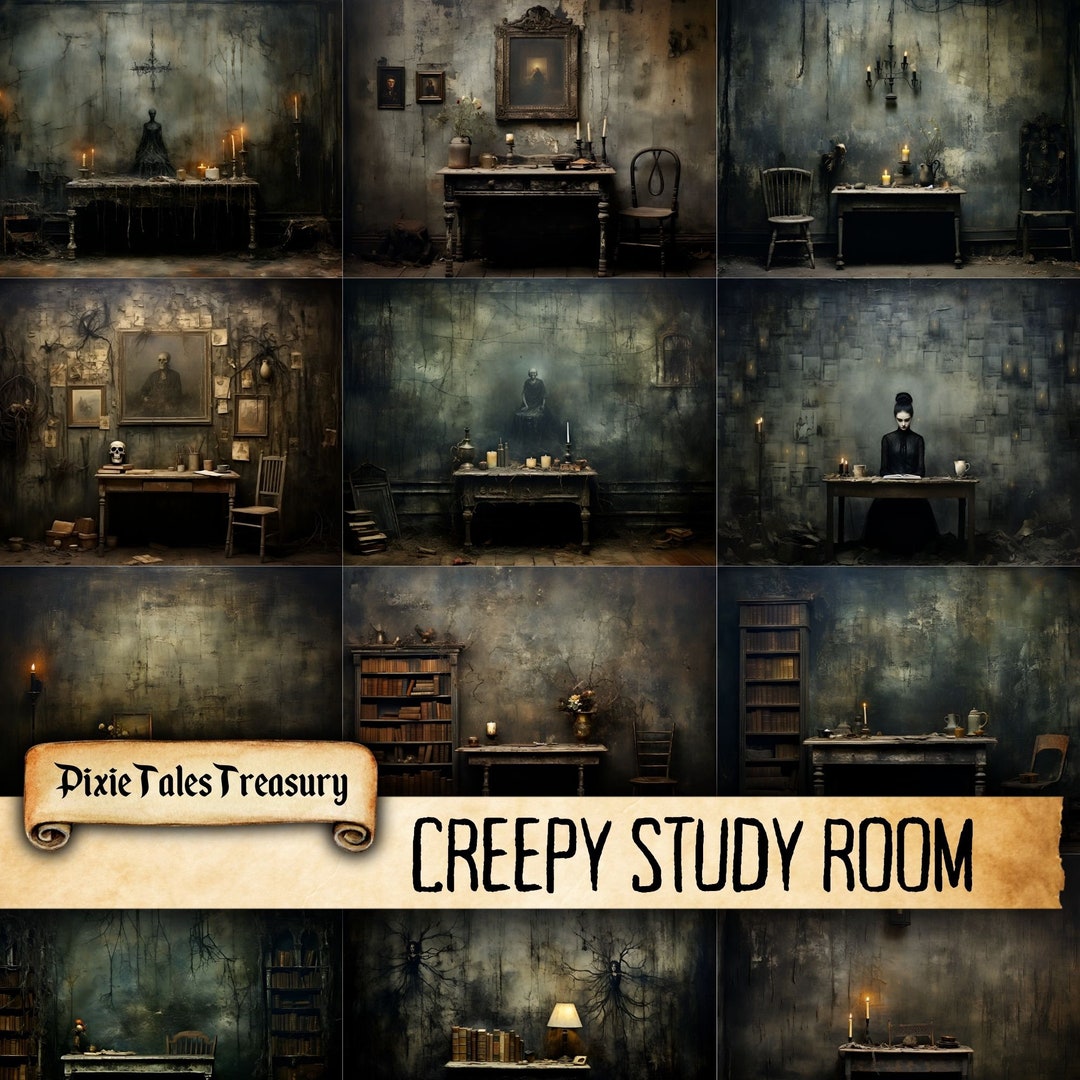 Creepy Study Room Junk Journal Kit Halloween Dark Goth Gothic Spooky ...