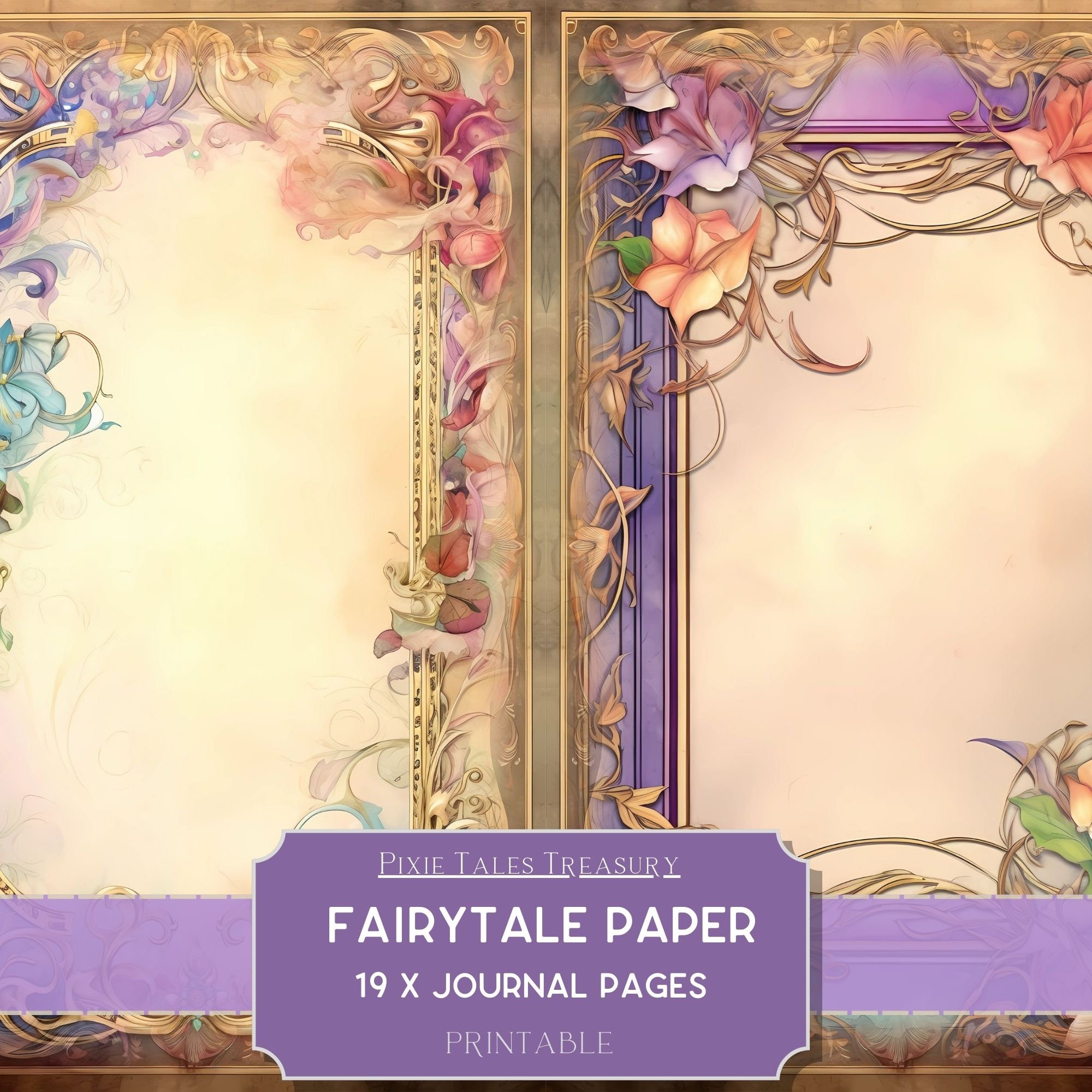 Fairytale Empty Paper Fantasy Junk Journal Kit Decorative Floral ...