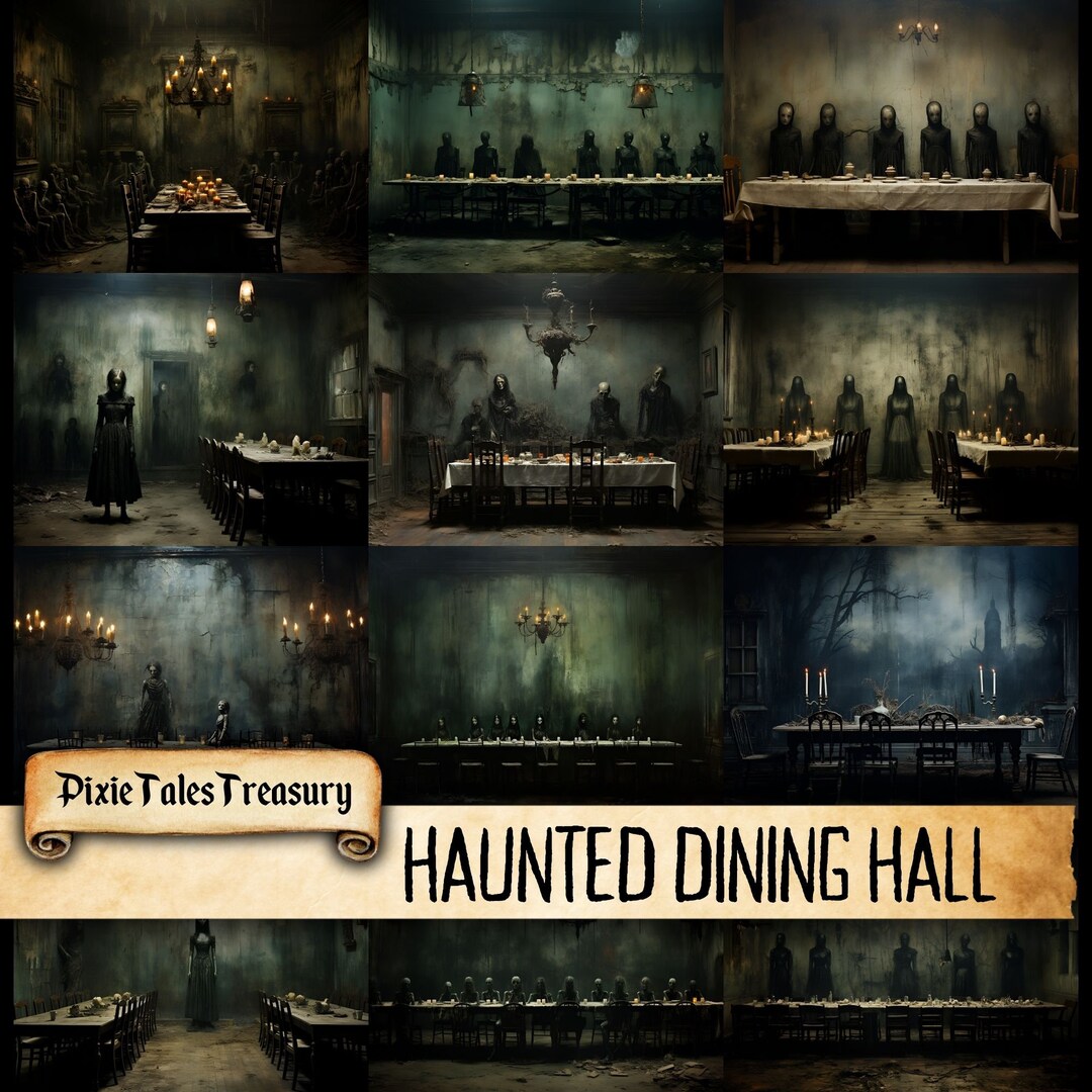Haunted Dining Hall Junk Journal Kit Halloween Dark Goth Gothic Creepy ...