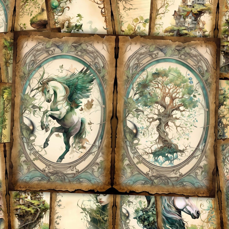 Enchanted Forest Fantasy Junk Journal Kit Fairy Mythical Creature ...