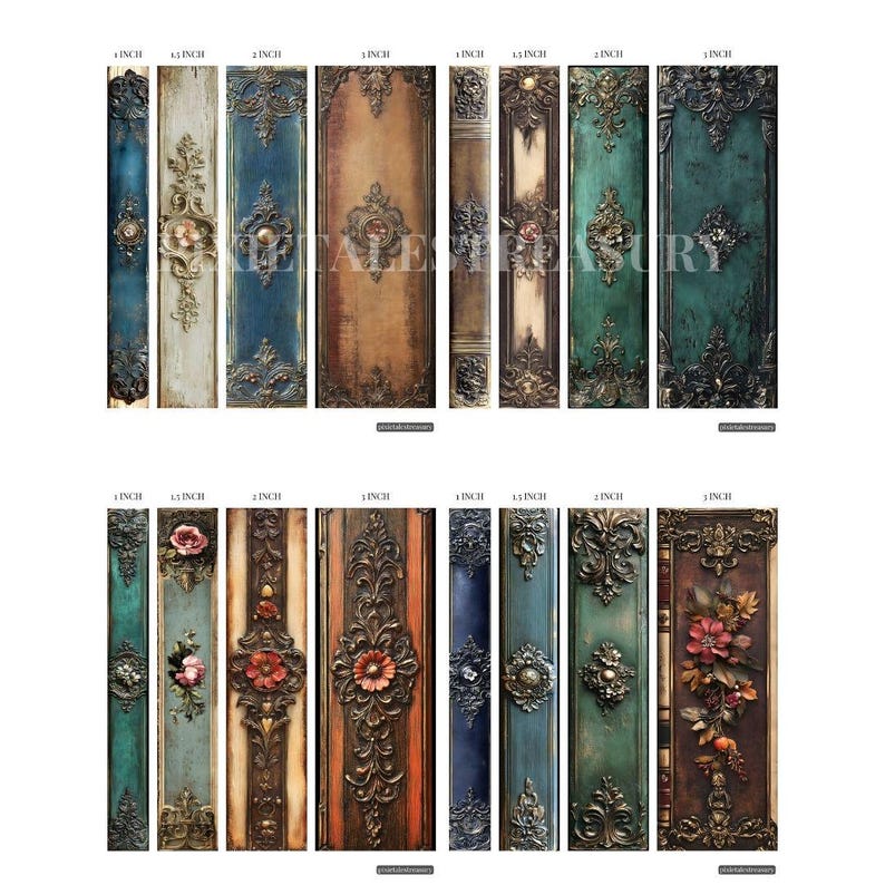 Junk Journal Book Spine Printables, Vintage Design Kit for DIY Crafts ...