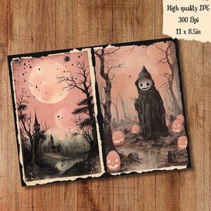 Vintage Halloween Junk Journal Pages Spooky Junk Journal Kit Printable ...