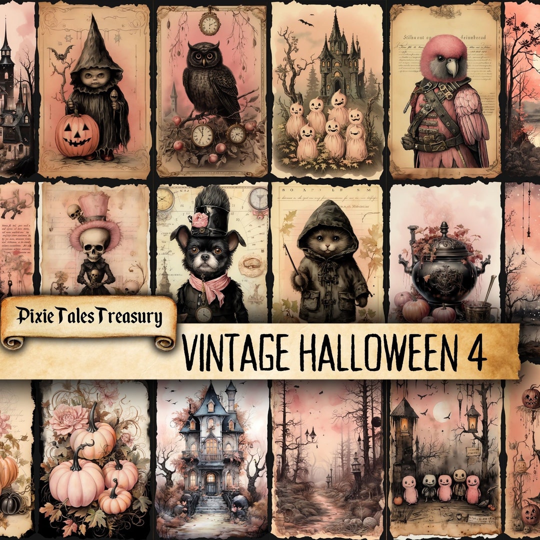 Vintage Halloween Junk Journal Pages Spooky Junk Journal Kit Printable ...