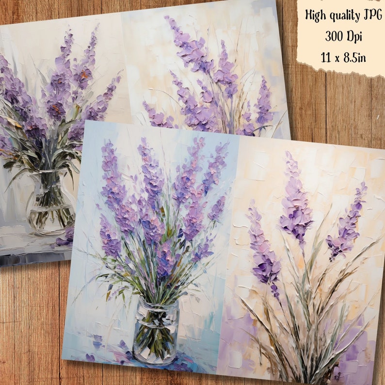 Lavender Flower Junk Journal Pages Junkjournal Paper Floral Printable ...
