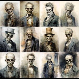 Spooky Creepy Portraits Junk Journal Kit Halloween Collage Sheet ...