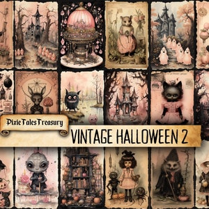 Vintage Halloween Junk Journal Pages Spooky Junk Journal Kit Printable ...