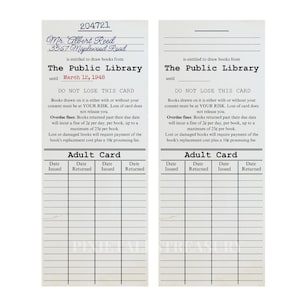 Library Card Journal Templates, Vintage Journal Bookmark Printables ...