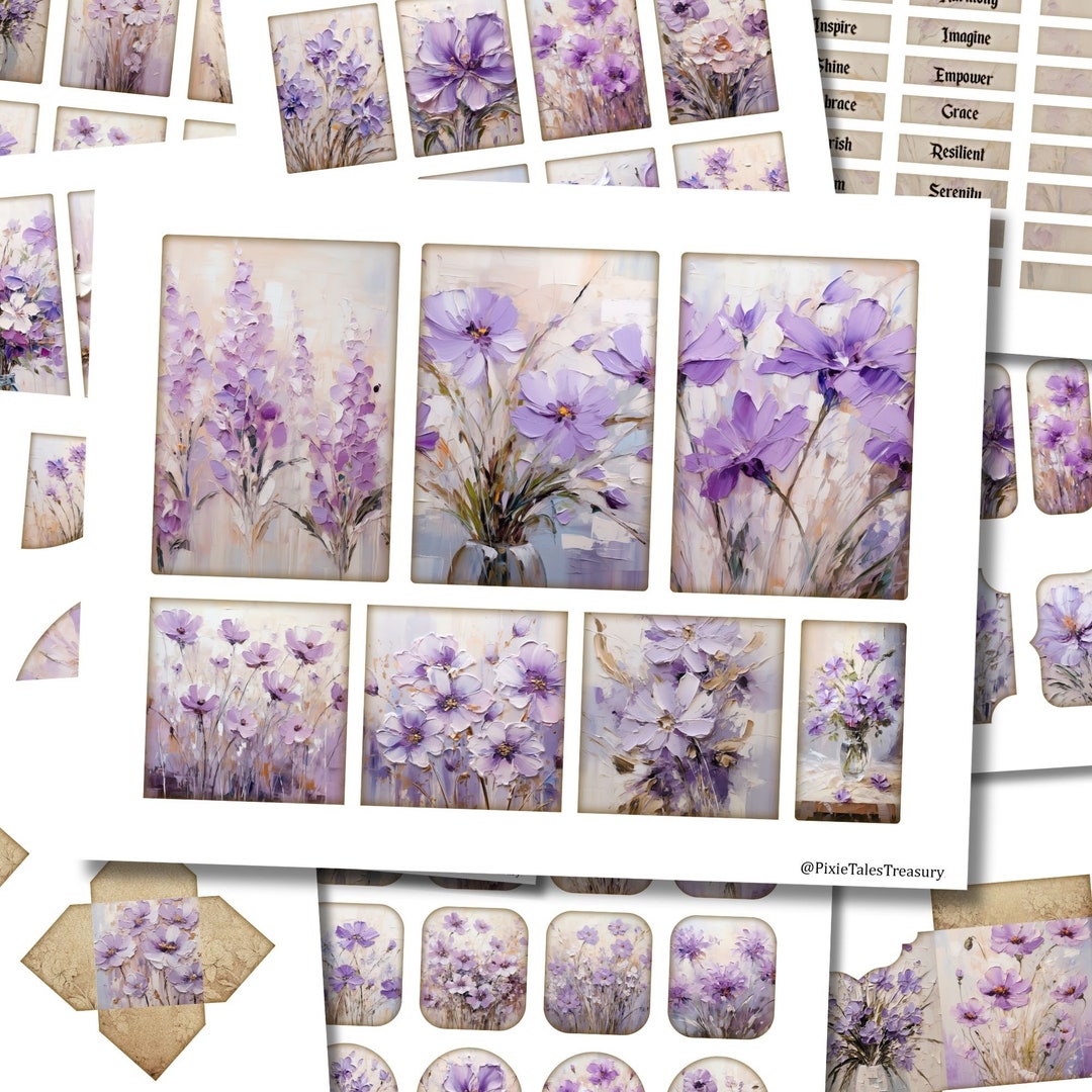 Flower Junk Journal Pages ADDON KIT Junkjournal Paper Floral Printable ...