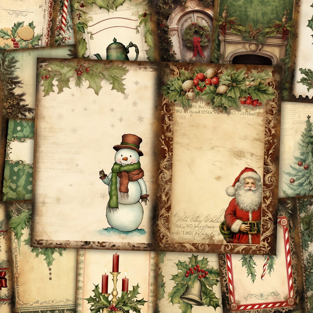 Magical Christmas Junk Journal Kit Merry Christmas Journaling Blank ...