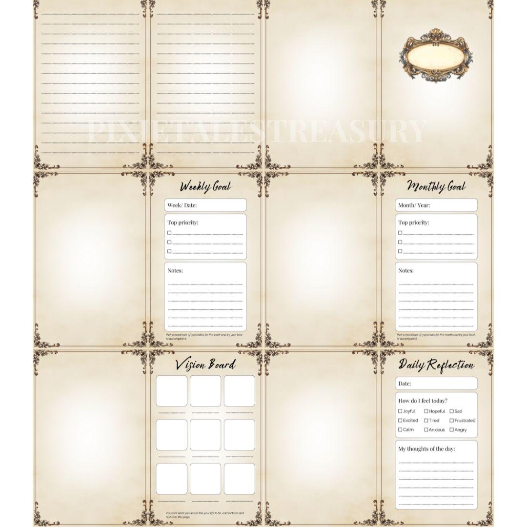 Writing Journal Planner Log, Printable Daily Tracker, DIY Scrapbooking ...
