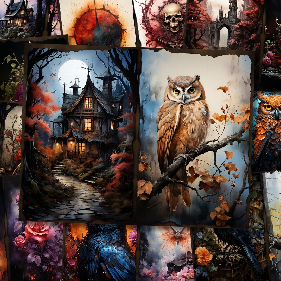 Dark Fantasy Junk Journal Pages Magical Witch Junkjournal Kit Magic ...