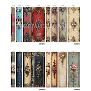 Junk Journal Book Spine Printables, Vintage Design Kit for DIY Crafts ...