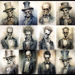 Spooky Creepy Portraits Junk Journal Kit Halloween Collage Sheet ...