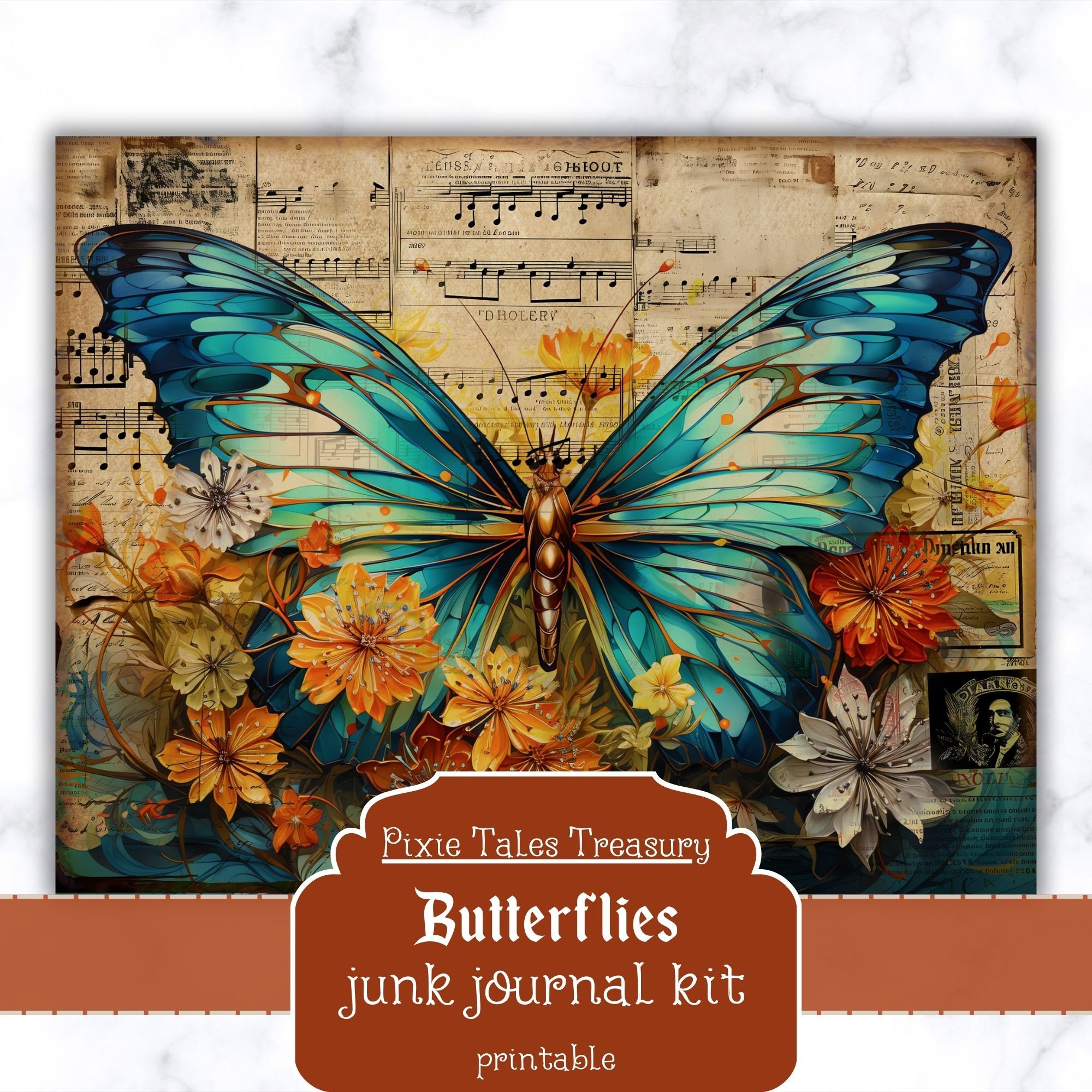 Butterfly Junk Journal Kit Vintage Journal Papers Butterflies - Etsy