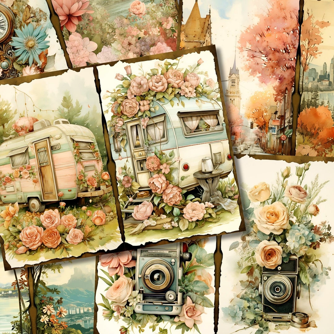 Travel Junk Journal Kits Vintage Junk Journal Travel Card Printable ...