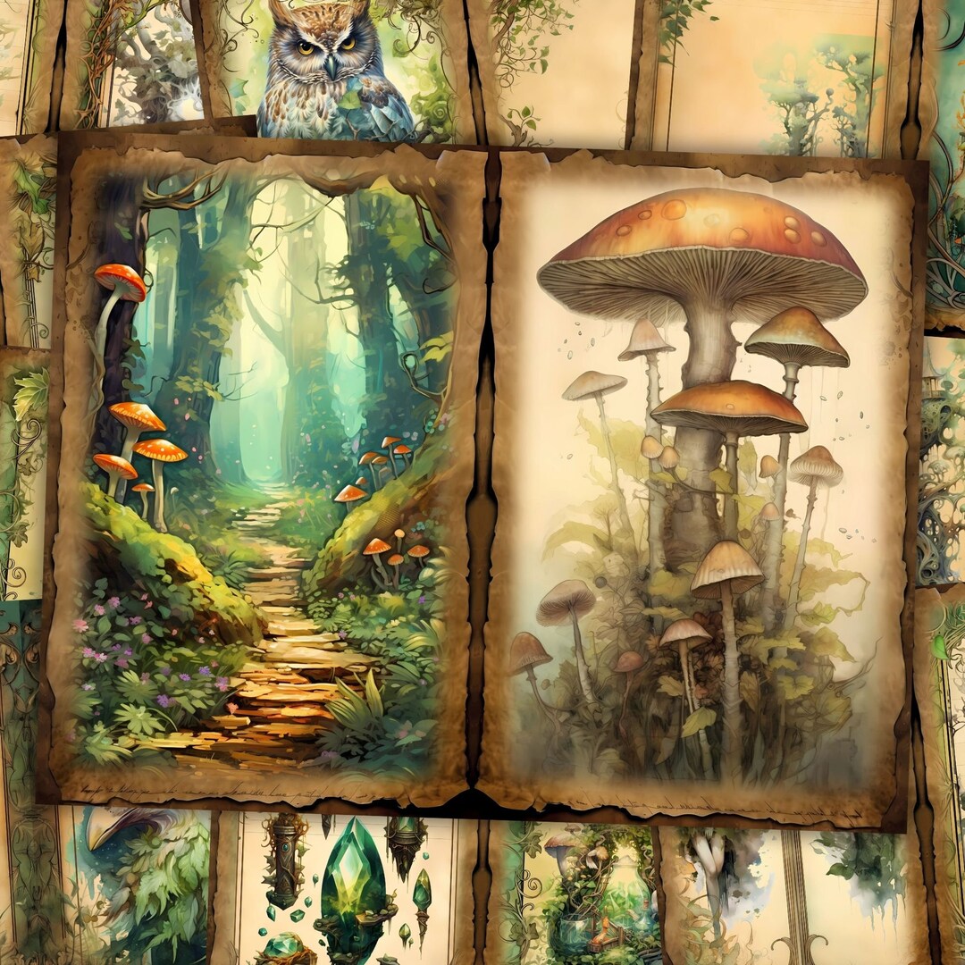 Enchanted Forest Fantasy Junk Journal Kit Fairytale Fairy Journal Pages ...