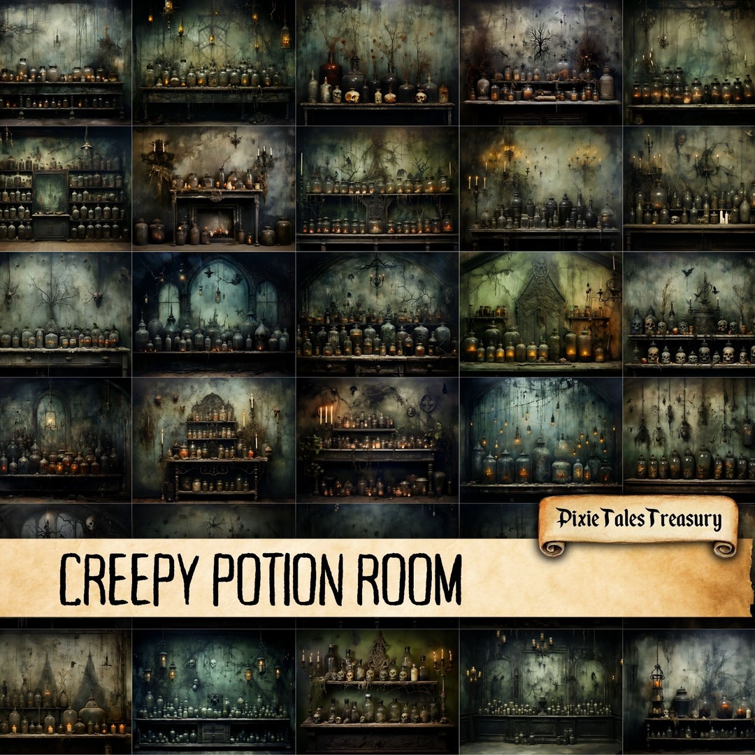 Creepy Potion Room Junk Journal Kit Halloween Goth Gothic Dark Academia ...