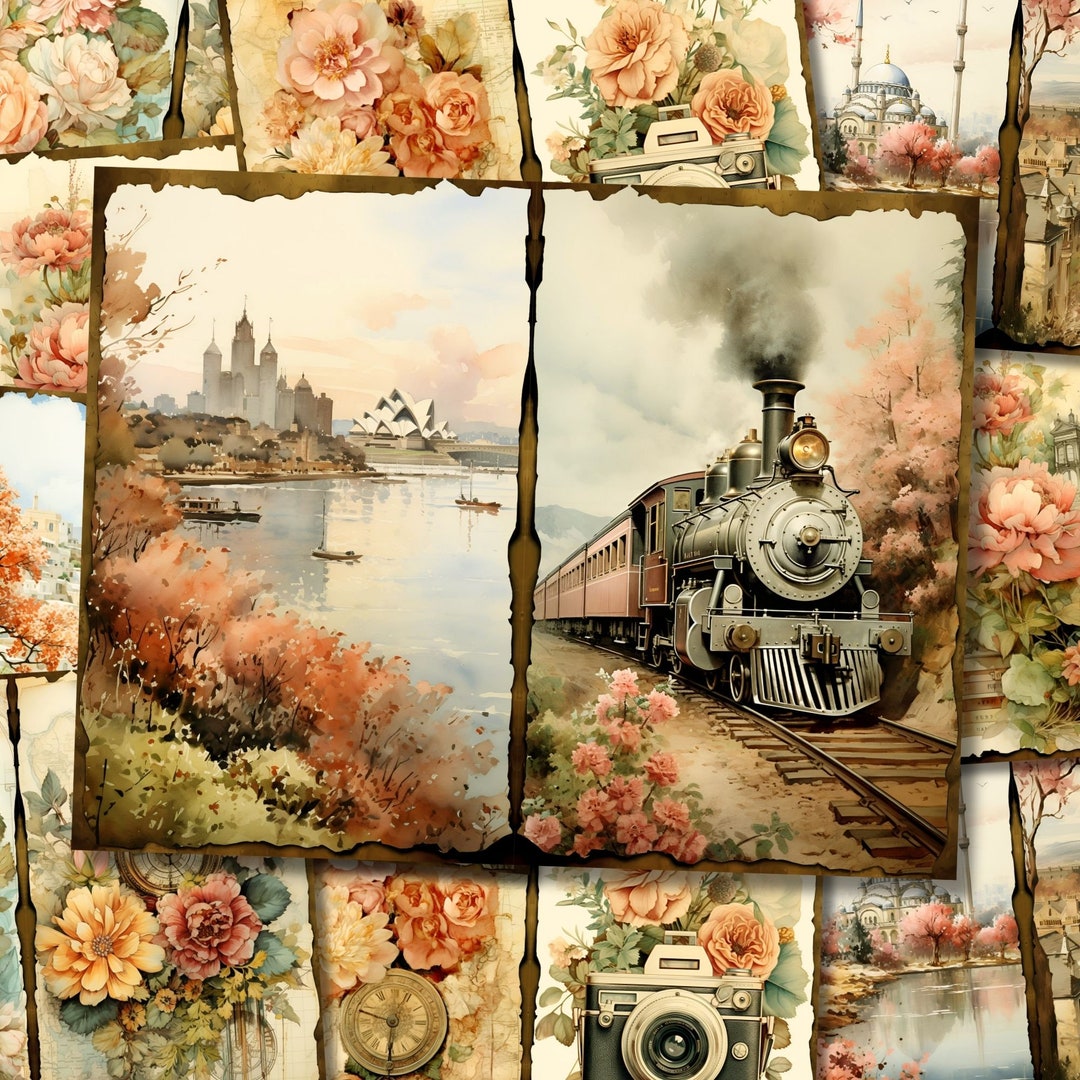 Travel Junk Journal Kits Vintage Junk Journal Travel Collection ...