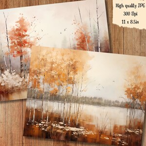 Junk Journal Paper Forest Autumn Fall Journaling Page Background Paper ...