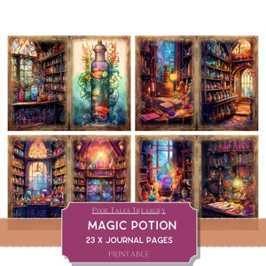 Magic Potion Fantasy Junk Journal Kit Fairytale Witch Apothecary Paper ...