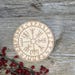 Wooden Vegvisir Viking Compass, Nordic Compass, Runic Design ...
