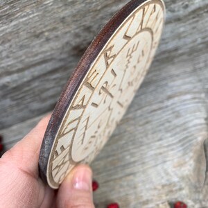 Wooden Vegvisir Viking Compass, Nordic Compass, Runic Design ...