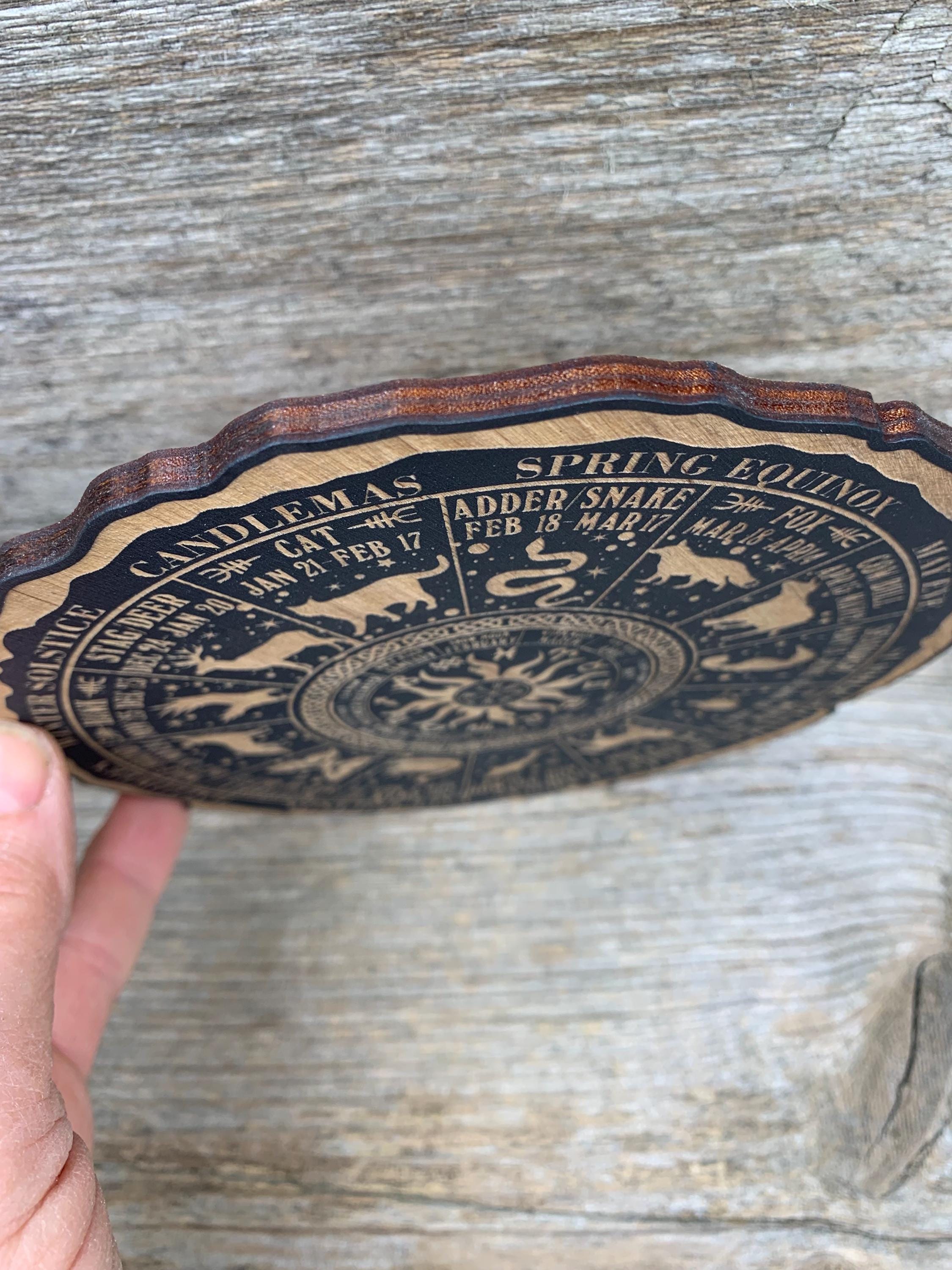 Wooden Wheel of the Year, Celtic Animal Zodiac, Pagan Calendar, Wiccan ...