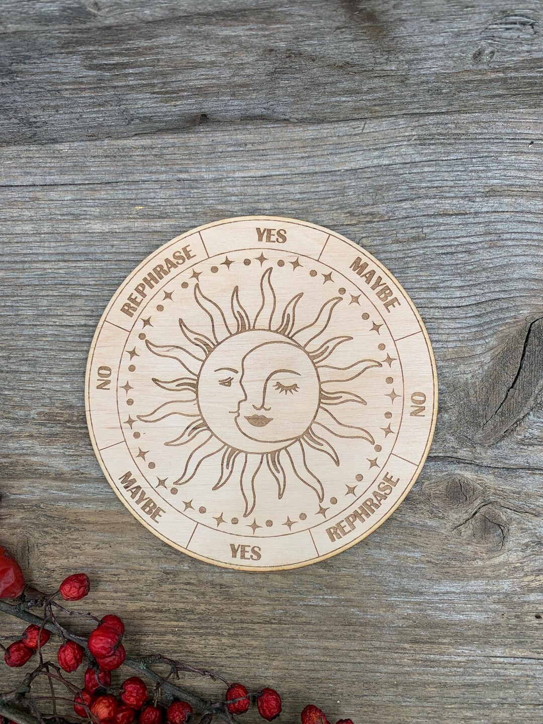 Wooden Pendulum Board, Sun Moon Pendulum Board Chart, Pendulum Chart - Etsy