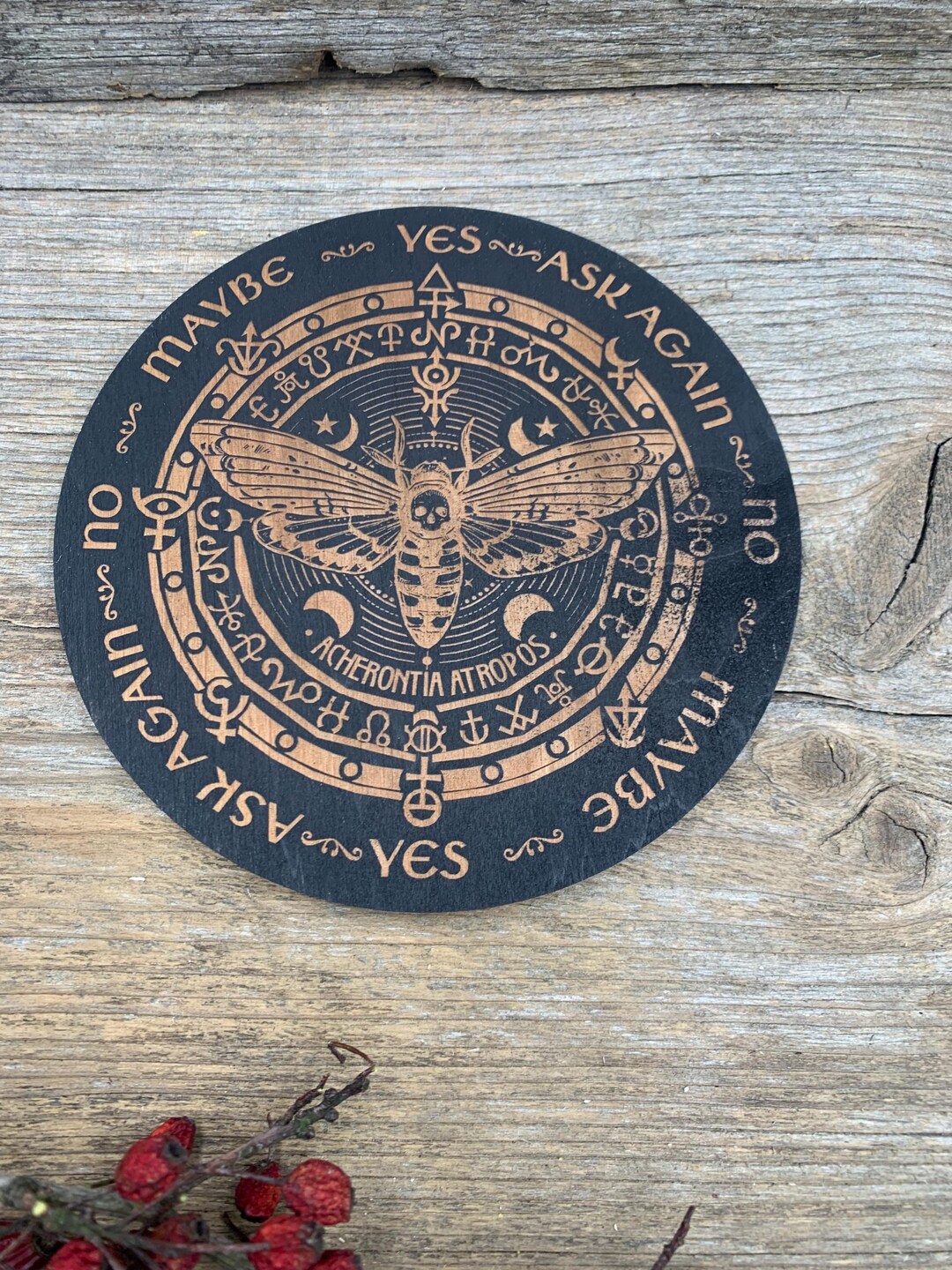 Wooden Pendulum Board, Death Head Moth Pendulum Board, Pendulum Chart ...