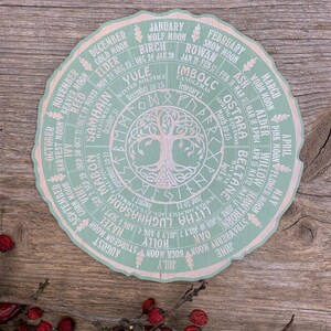 Wooden Celtic Tree Calendar, Tree of Life, Wheel of Life, Wheel of the ...