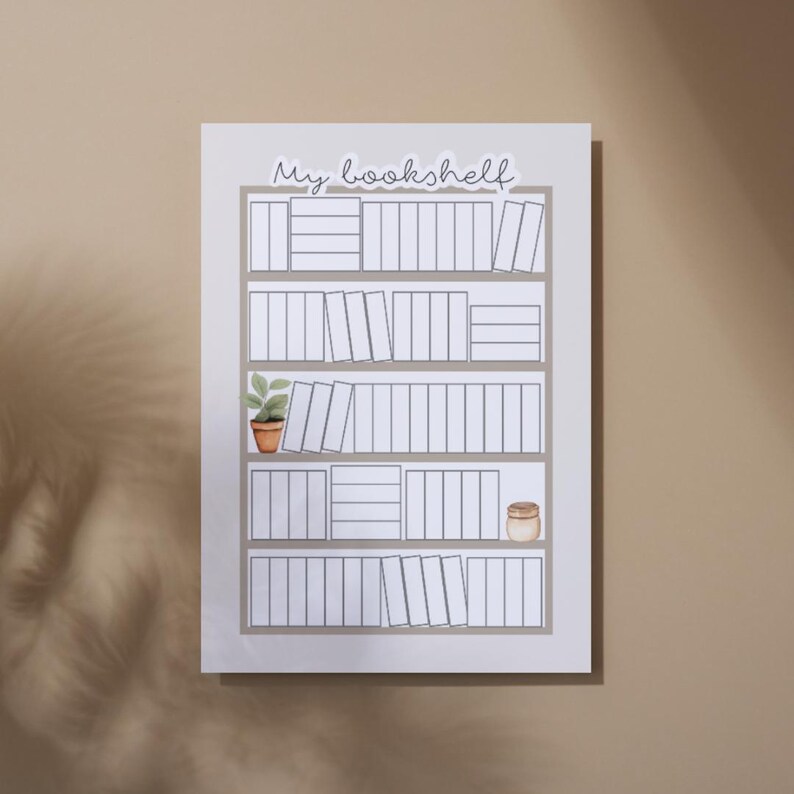 My Bookshelf Printable for Reading Journal Bookish Printables - Etsy