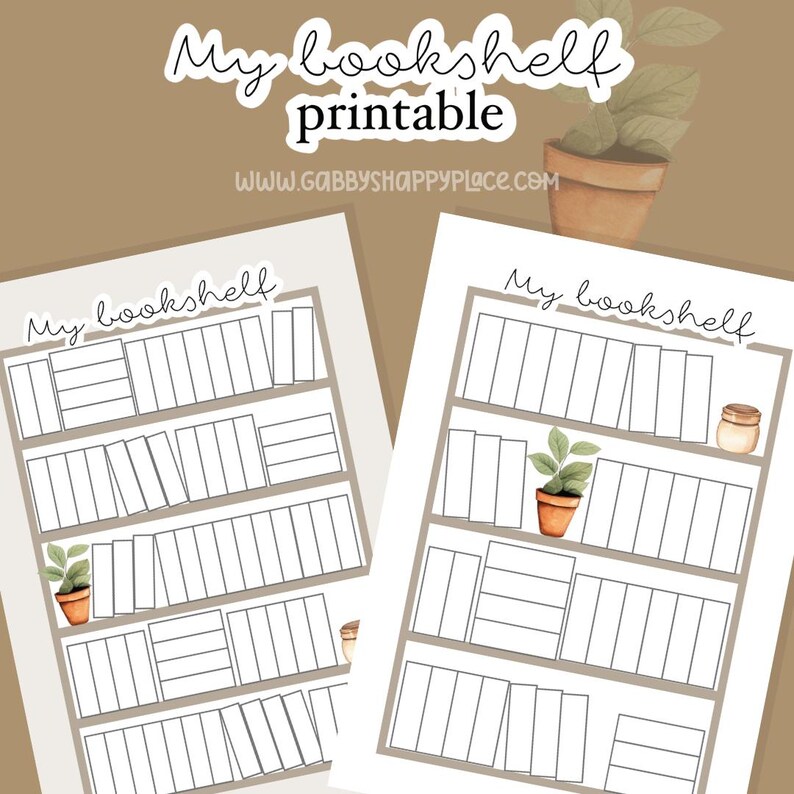 My Bookshelf Printable for Reading Journal Bookish Printables - Etsy