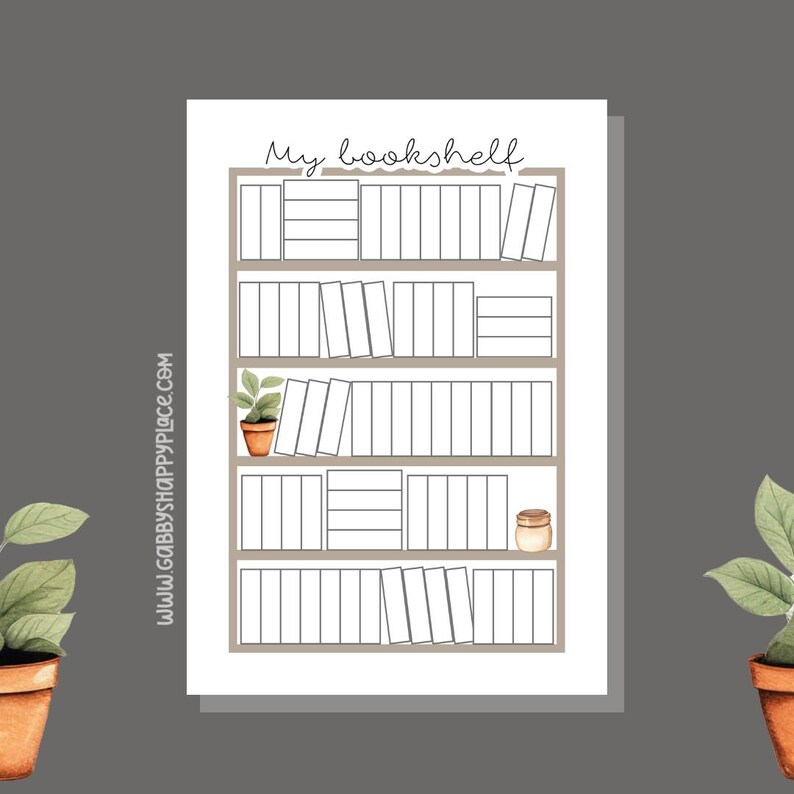 My Bookshelf Printable for Reading Journal Bookish Printables - Etsy