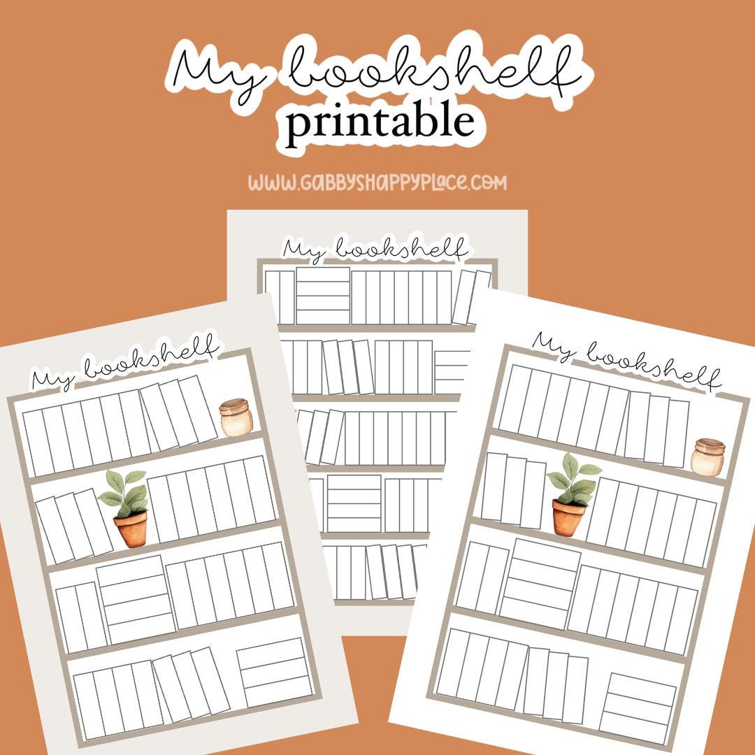 My Bookshelf Printable for Reading Journal Bookish Printables - Etsy
