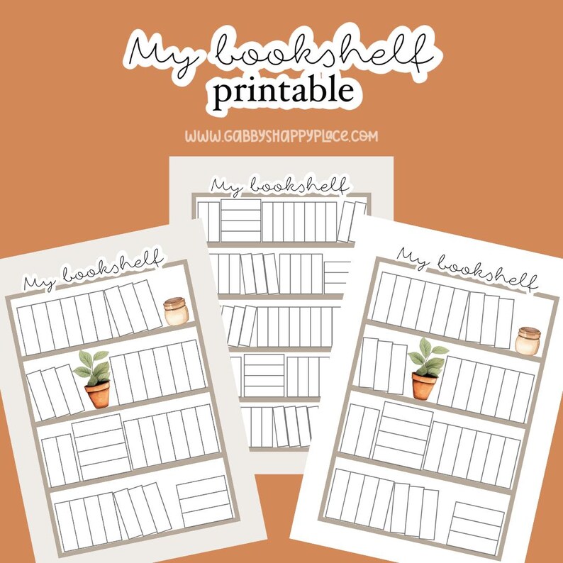 My Bookshelf Printable for Reading Journal Bookish Printables - Etsy