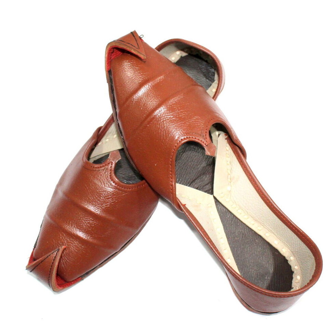 Punjabi Brown Leather Jutti for Mans Traditional Footwear Ethnic ...