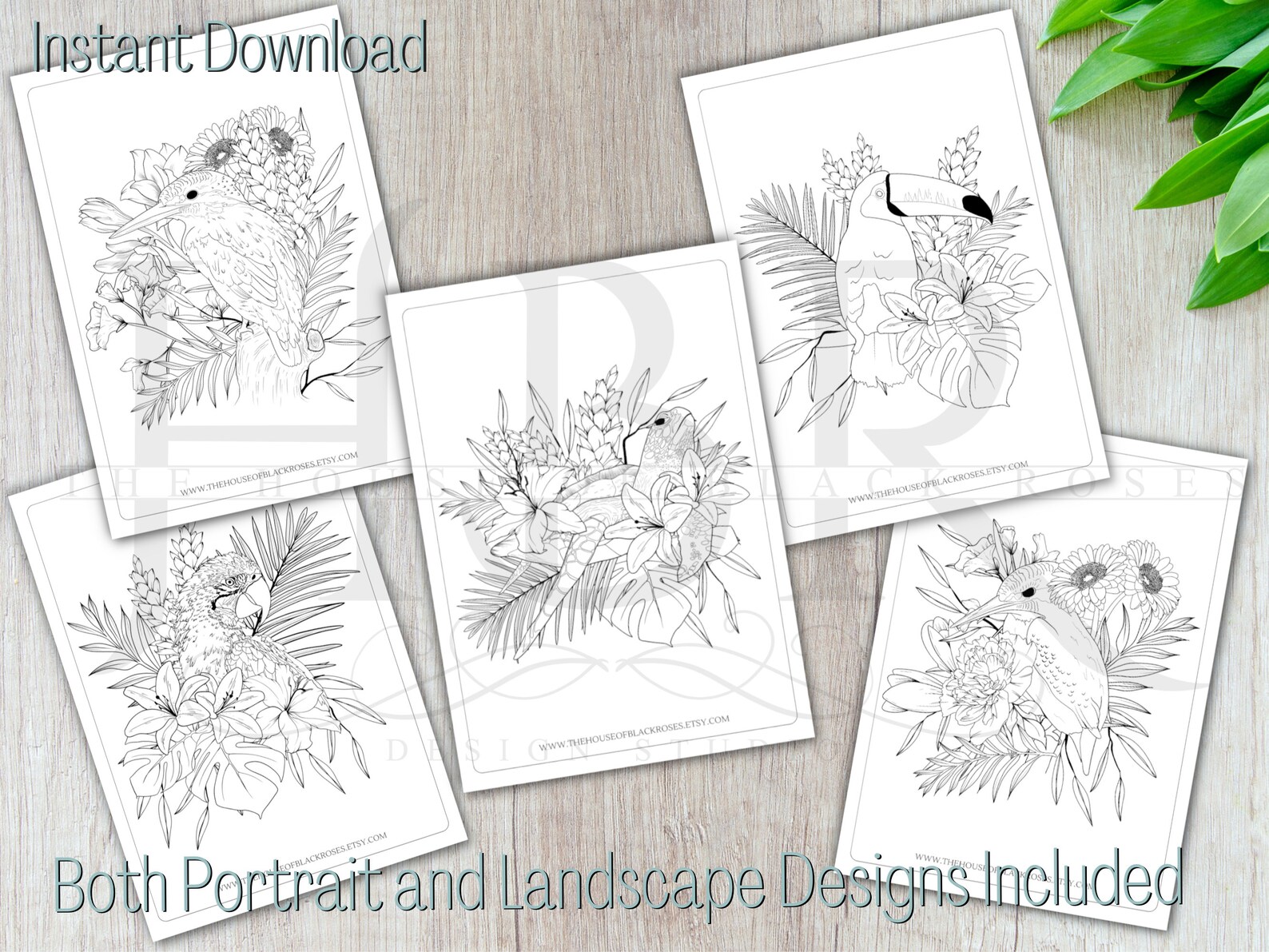 DIGITAL DOWNLOAD Printable Coloring Pages Instant Download Colouring ...