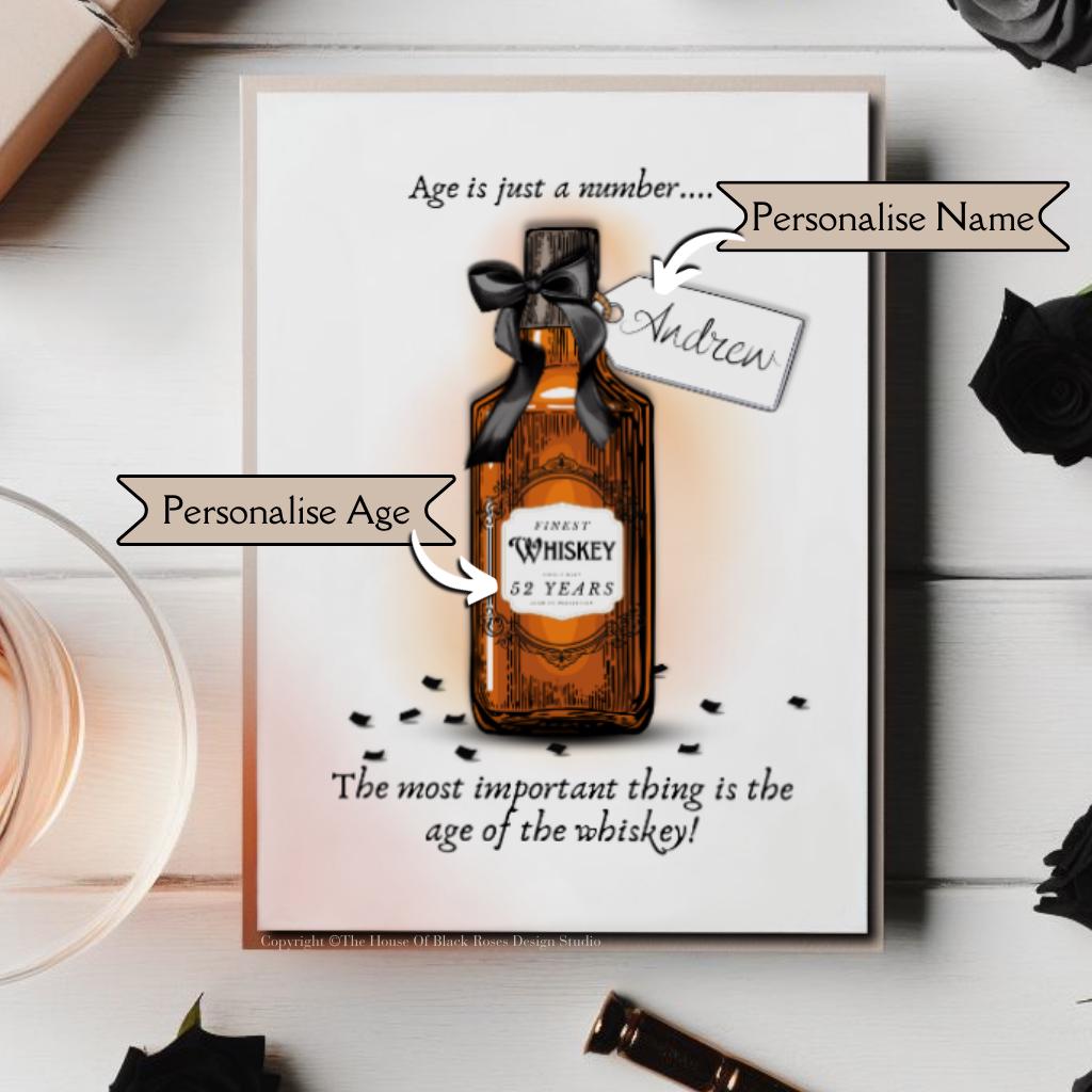 DIGITAL DOWNLOAD Personalised Age is Just a Number Whiskey Drinker ...