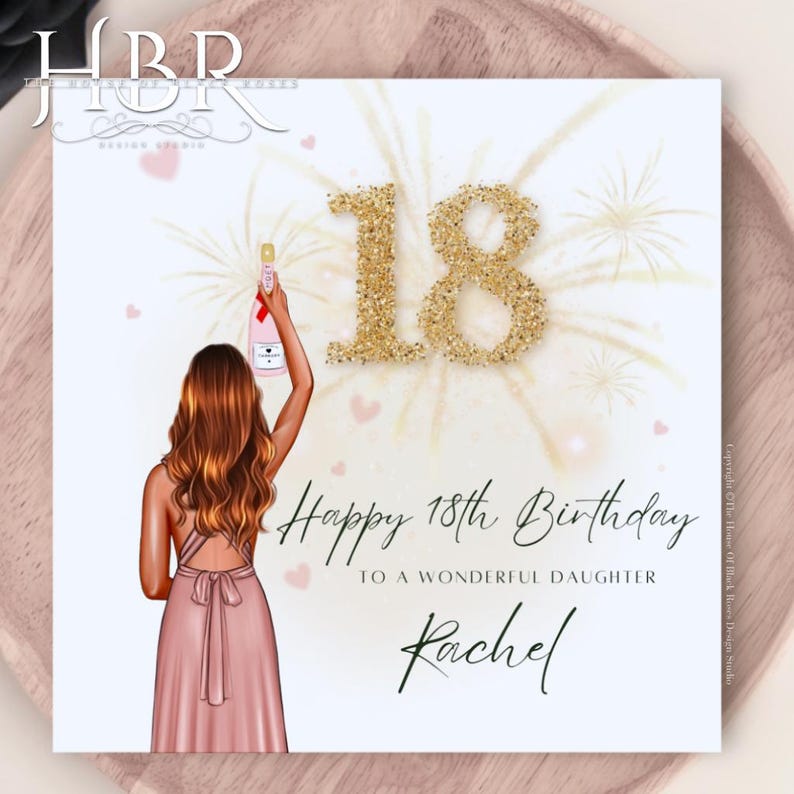 Personalised Daughter 18th Birthday Card, Niece 18th Greeting Card, Eighteenth Birthday, Gift ...