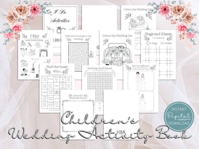 Printable Childrens Wedding Activity Pack for Kids Printable Wedding ...