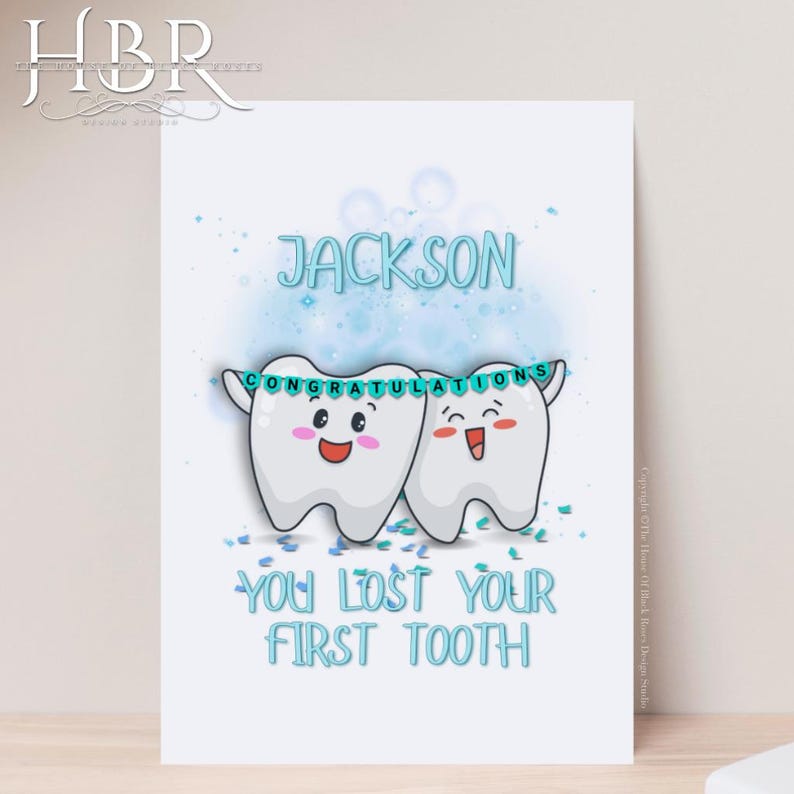 DIGITAL DOWNLOAD Personalised You Lost Your First Tooth Greeting Card ...