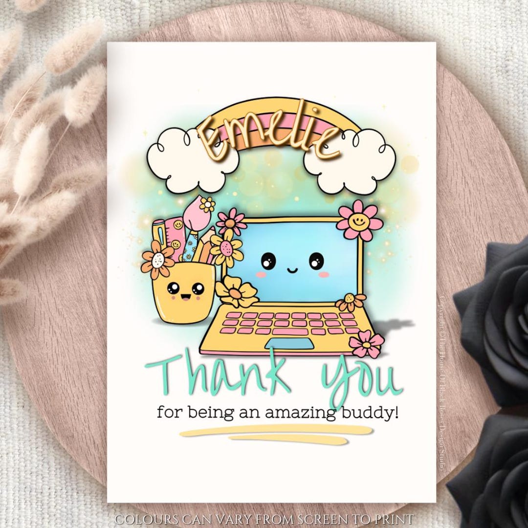 Personalised Thank You for Being an Amazing Buddy Greeting Card Custom ...