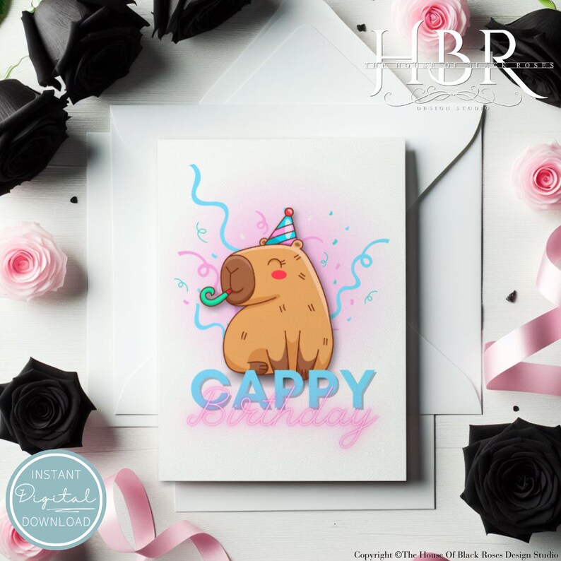 Capybara Birthday Card Bundle Cappy Birthday Greeting Card Pack ...