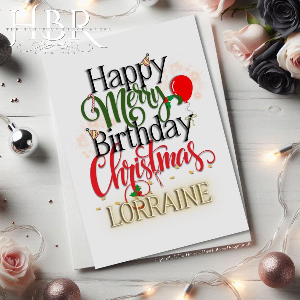 Personalised Funny December Birthday Card Happy Birthday Merry ...